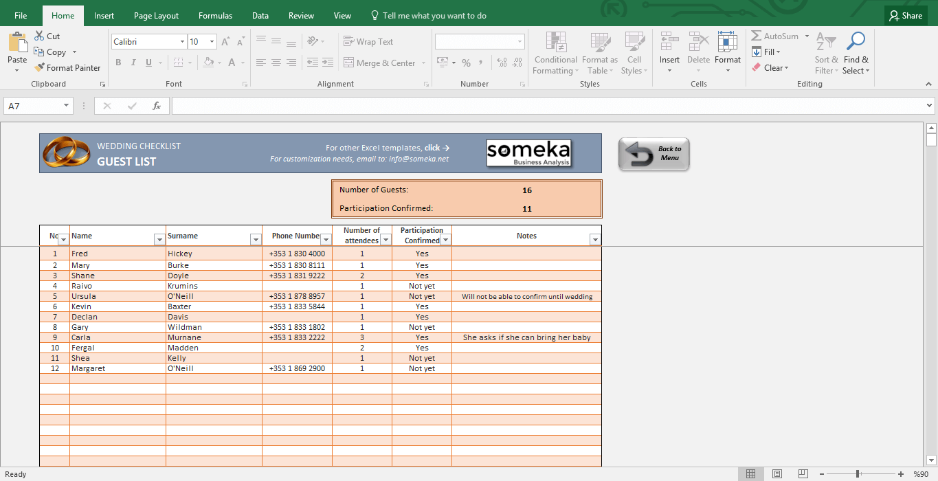 Wedding Checklist Template Excel Wedding Planning Template