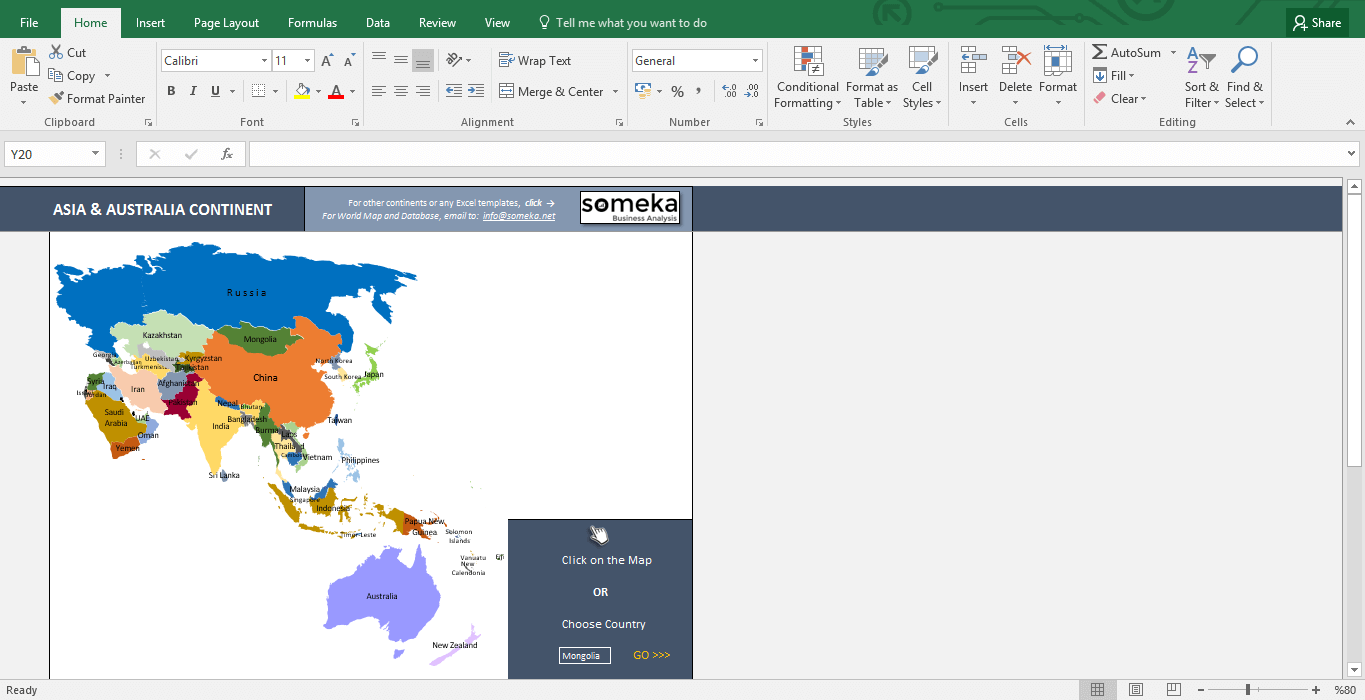 Asia Pacific Countries - Info List in Excel | Free Download