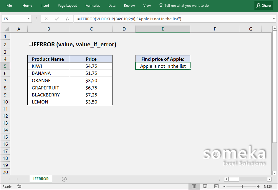 How To Use Excel IFERROR Function Formula And Video Examples