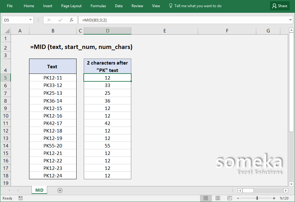How To Use Excel MID Function Formula Details And Video Examples