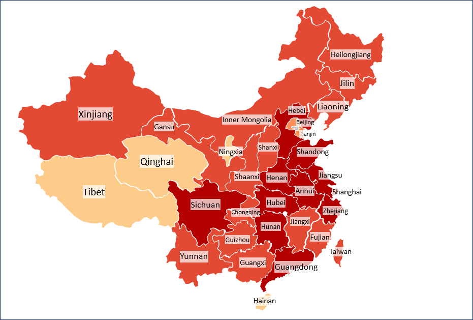 China Heat Map Excel Template | Geographical Map in Excel China Heat Map Excel Template | Geographical Map in Excel