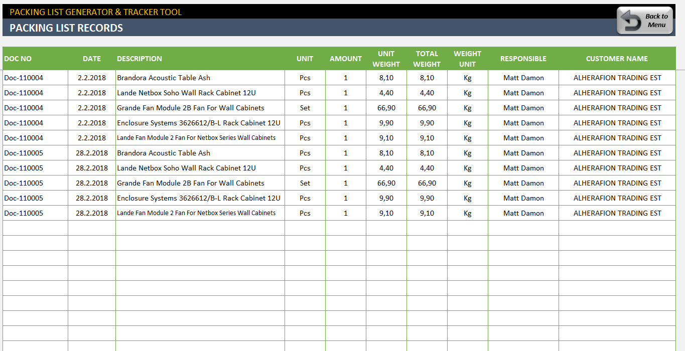 Packing List Template Excel Packing Slip Generator Tracker Tool