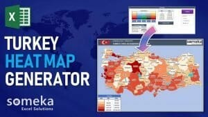 Turkey Heat Map Excel Template | Density Map of Turkey Cities