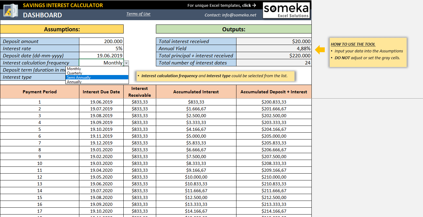 Savings Calculator Excel Template Savings Account Interest Calculation