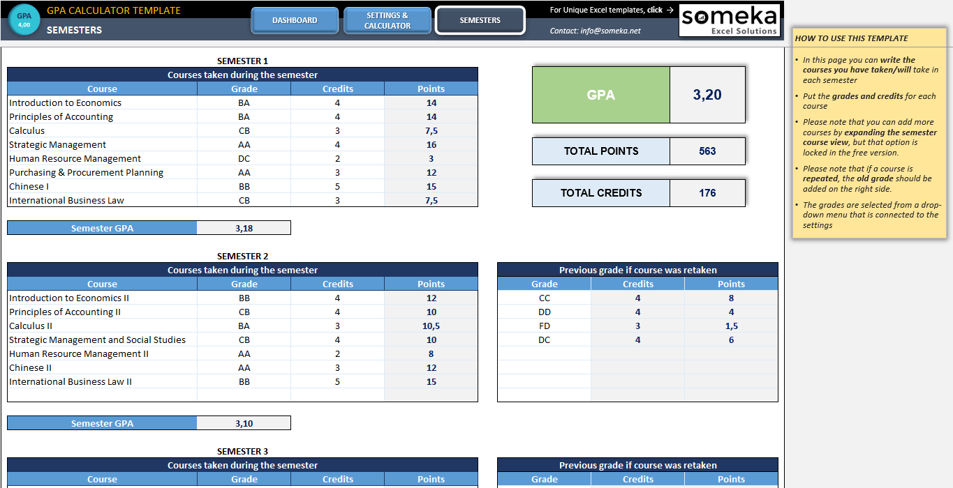 Gpa Calculator Excel Template Free College Gpa Calculator In Excel ... Gpa Calculator Excel Template Free College Gpa Calculator In Excel ...