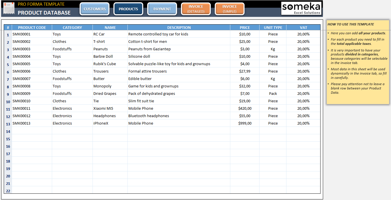 Proforma Invoice Excel Template | Proforma Invoice Format