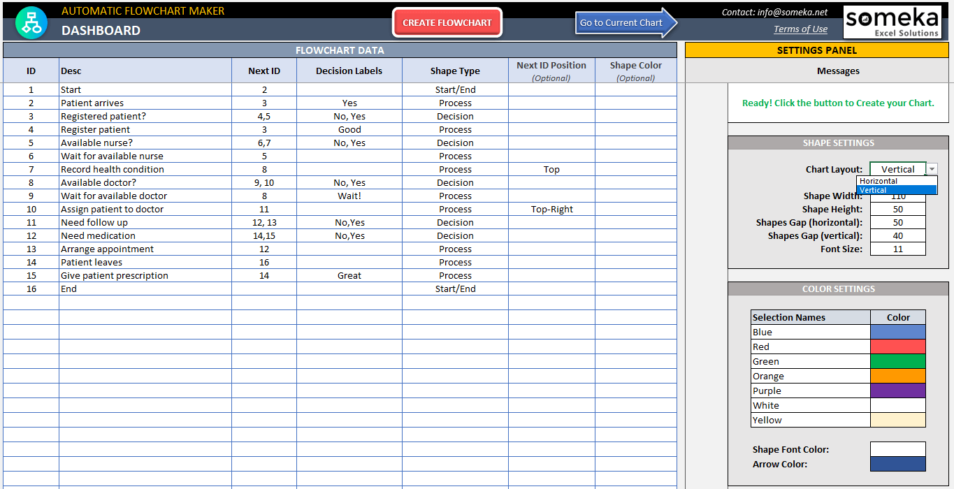 Flowchart Maker Excel Template Create Flowchart In Excel Automatically 