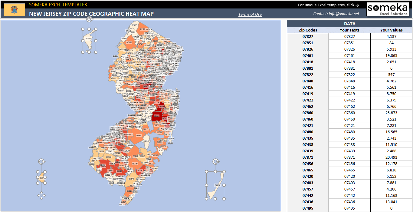 US Zip Code Heat Map Generators Zip Code Analysis For States Of US 