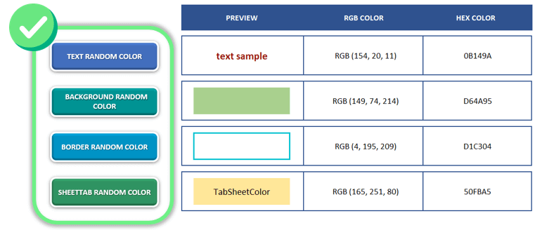 Excel Color Palette Generator | Random Color Theme Spreadsheet Excel Color Palette Generator | Random Color Theme Spreadsheet