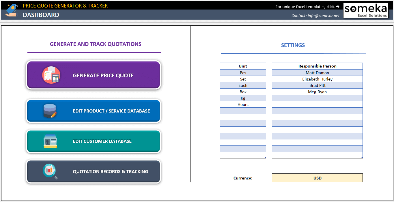 Excel Quotation Template With Database Quotation Generator