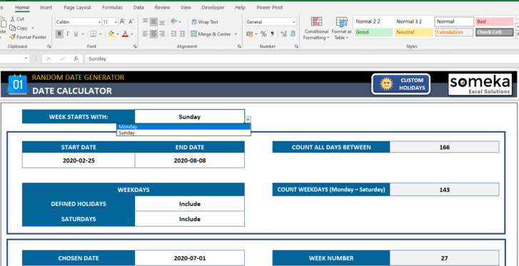 Excel Random Date Generator Date Randomizer Template 2337