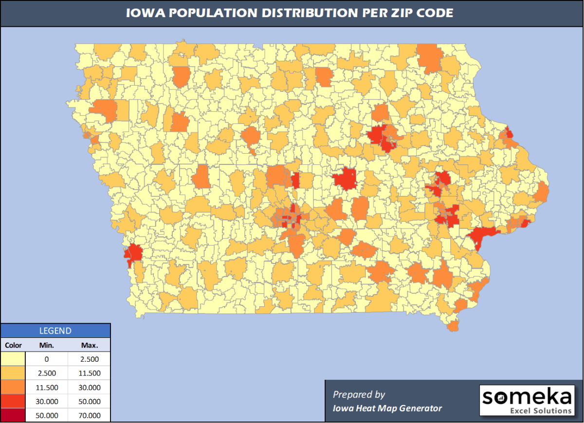 Iowa Zip Code Map And Population List In Excel Iowa Zip Code Map And Population List In Excel
