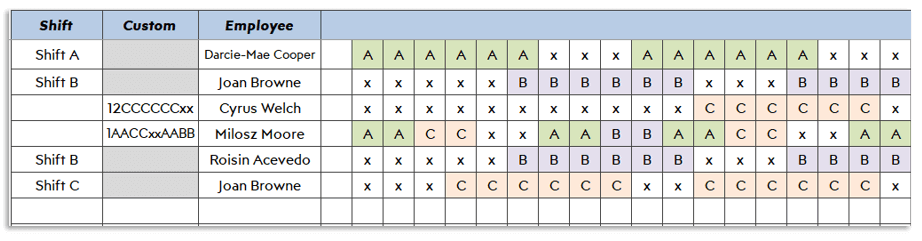 Rotation Schedule Excel Template Staff ROTA Planner For HR New Blog