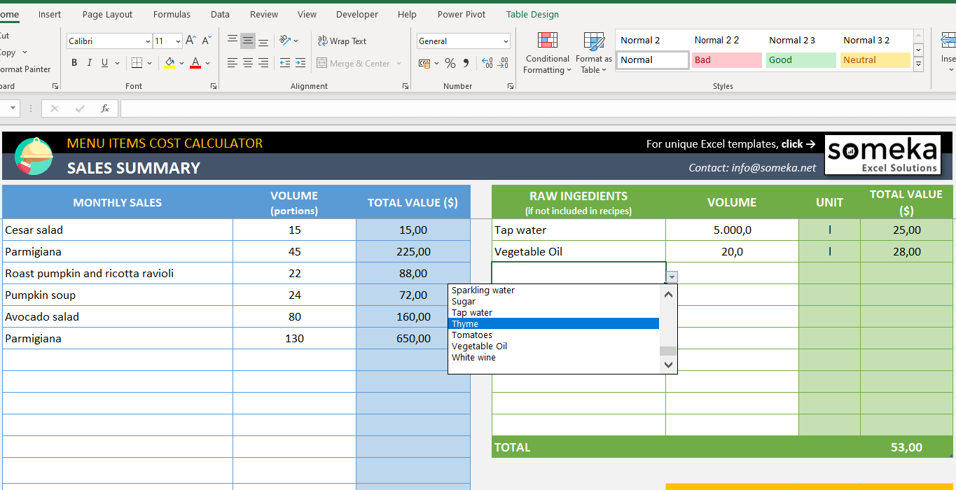Free Menu Recipe Cost Spreadsheet Template Bryont Blog