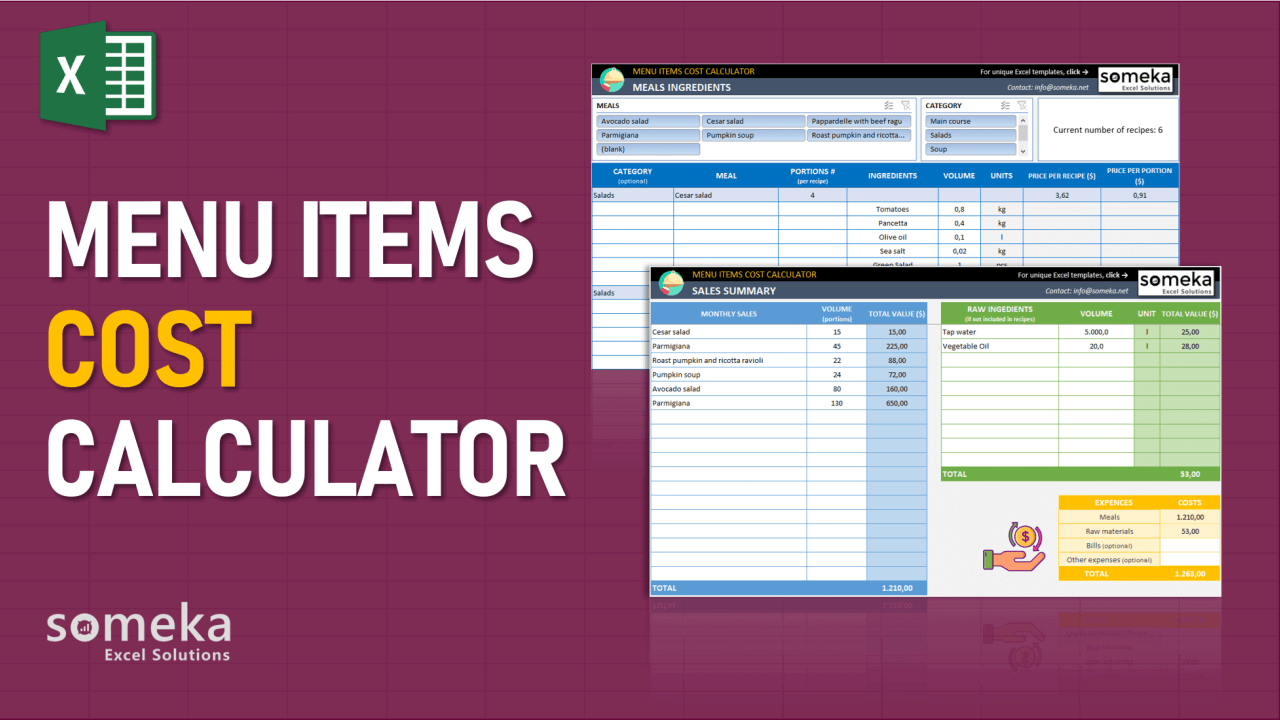 Recipe Costing Formula Template Bryont Blog