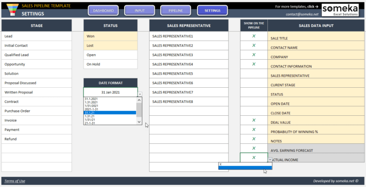 Sales Pipeline Excel Template | Free Download Sales Funnel Spreadsheet