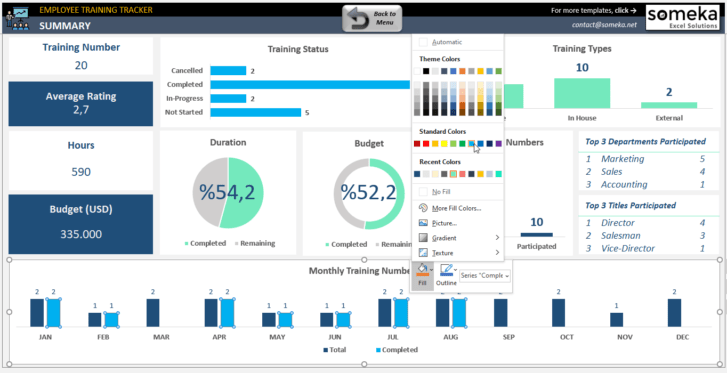 Employee Training Tracker Excel Template | Staff Training Template