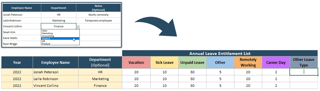Leave Tracker Excel Template Employee Leave Planner Tool