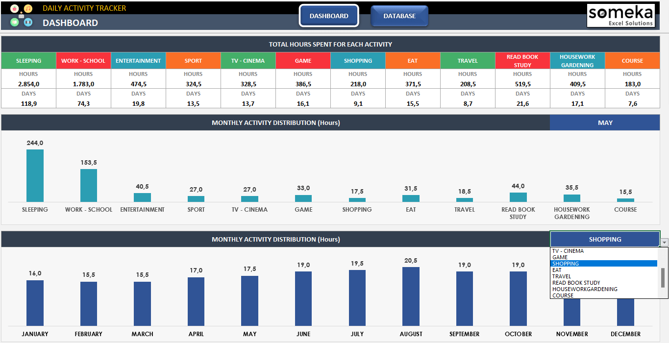 Daily Activity Tracker Excel Template Printable Daily Planner Tool