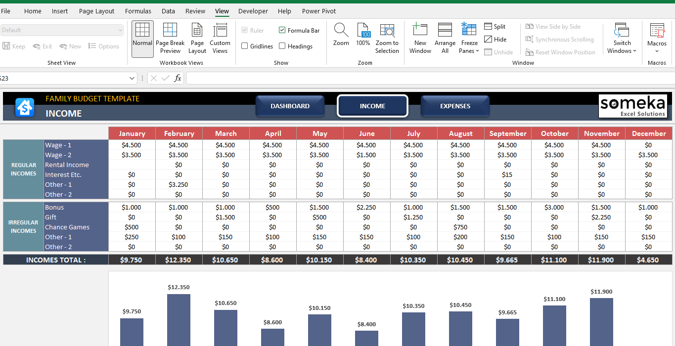Monthly Household Budget Template Free Printable Excel Tool