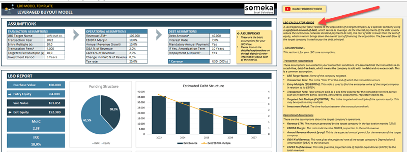 LBO Model Excel Template Leveraged Buyout Model Valuation