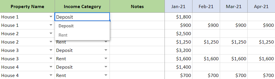 Rental Income Expenses Google Sheets Template | For Landlords