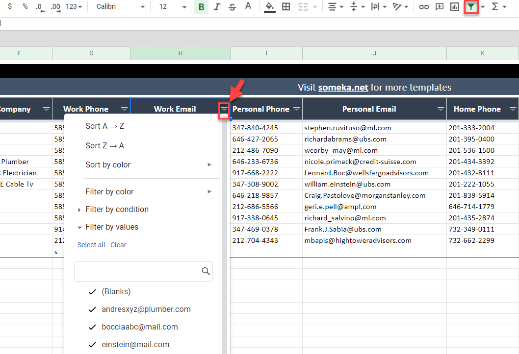 Contact List Google Sheets Template Lead Information Form Lupon gov ph