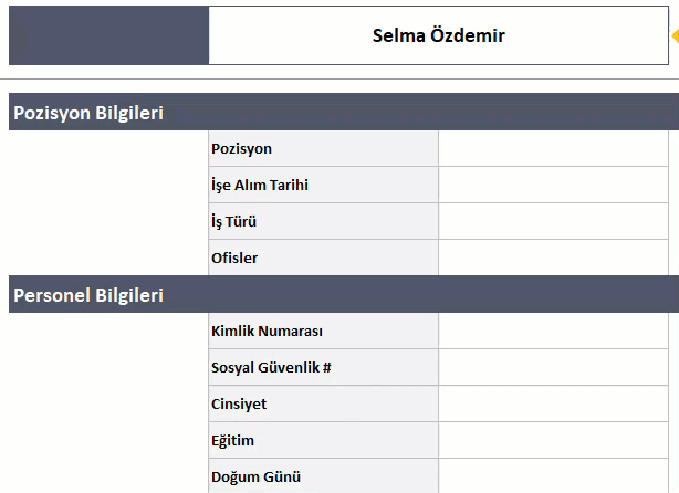 Personel Listesi Excel Şablonu | Dinamik Çalışan Veritabanı