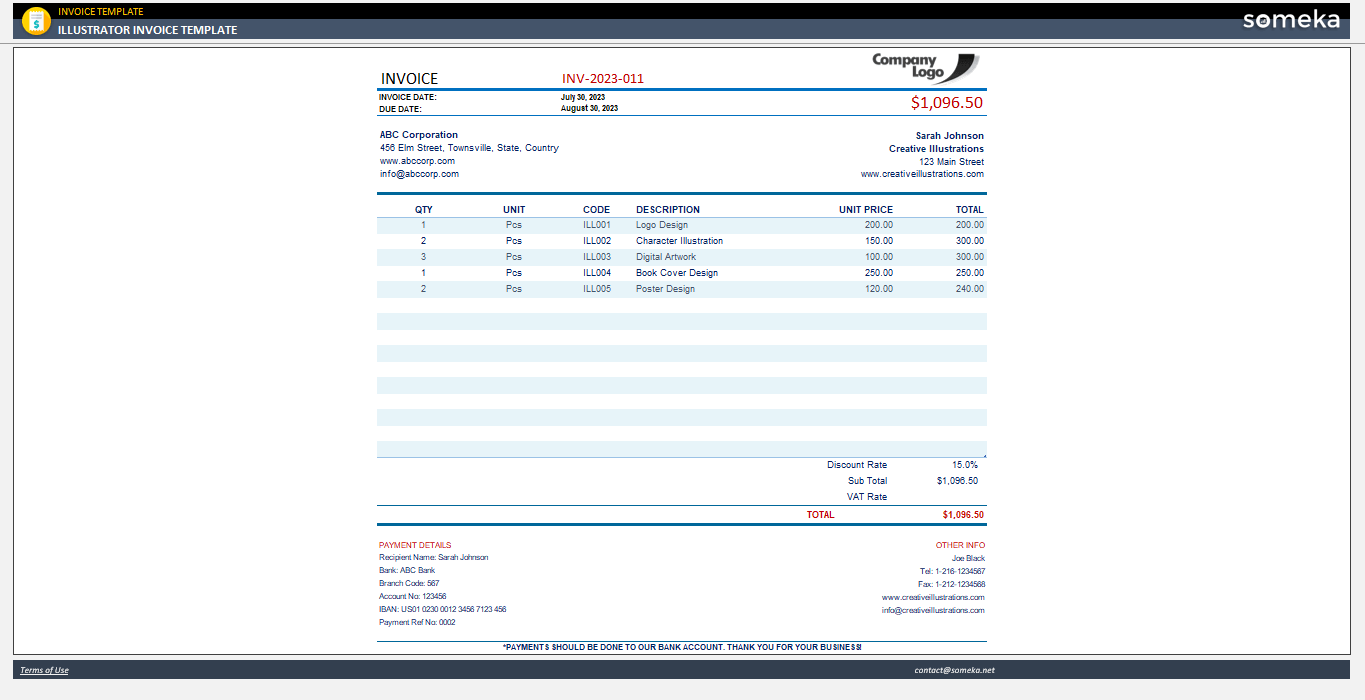 Illustrator Invoice Template Free Template 