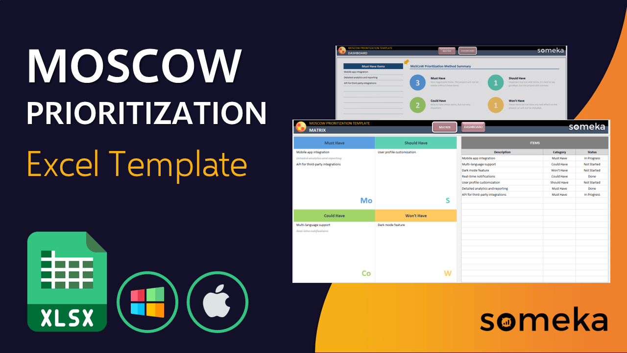 MOSCOW Prioritization Template In Excel MoSCoW Matrix MOSCOW Prioritization Template In Excel MoSCoW Matrix